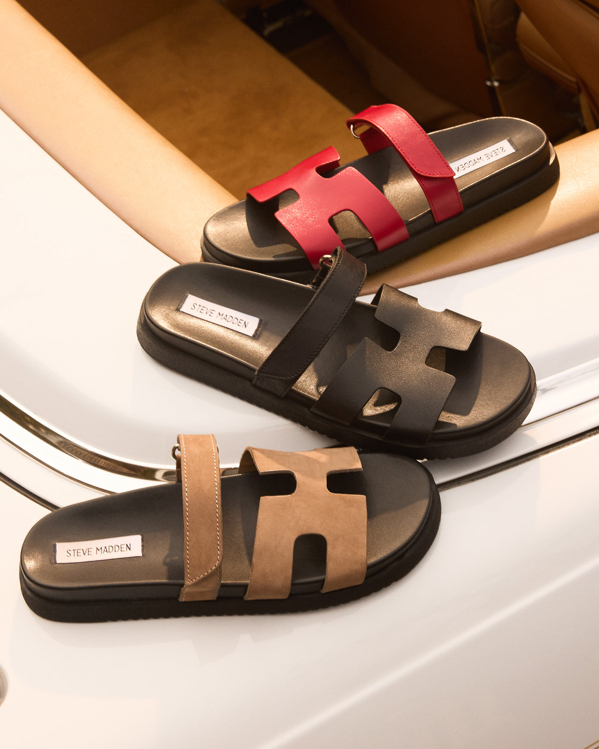 MAYVEN Black Leather Flatform Slide Sandals | Women's Designer Sandals ...