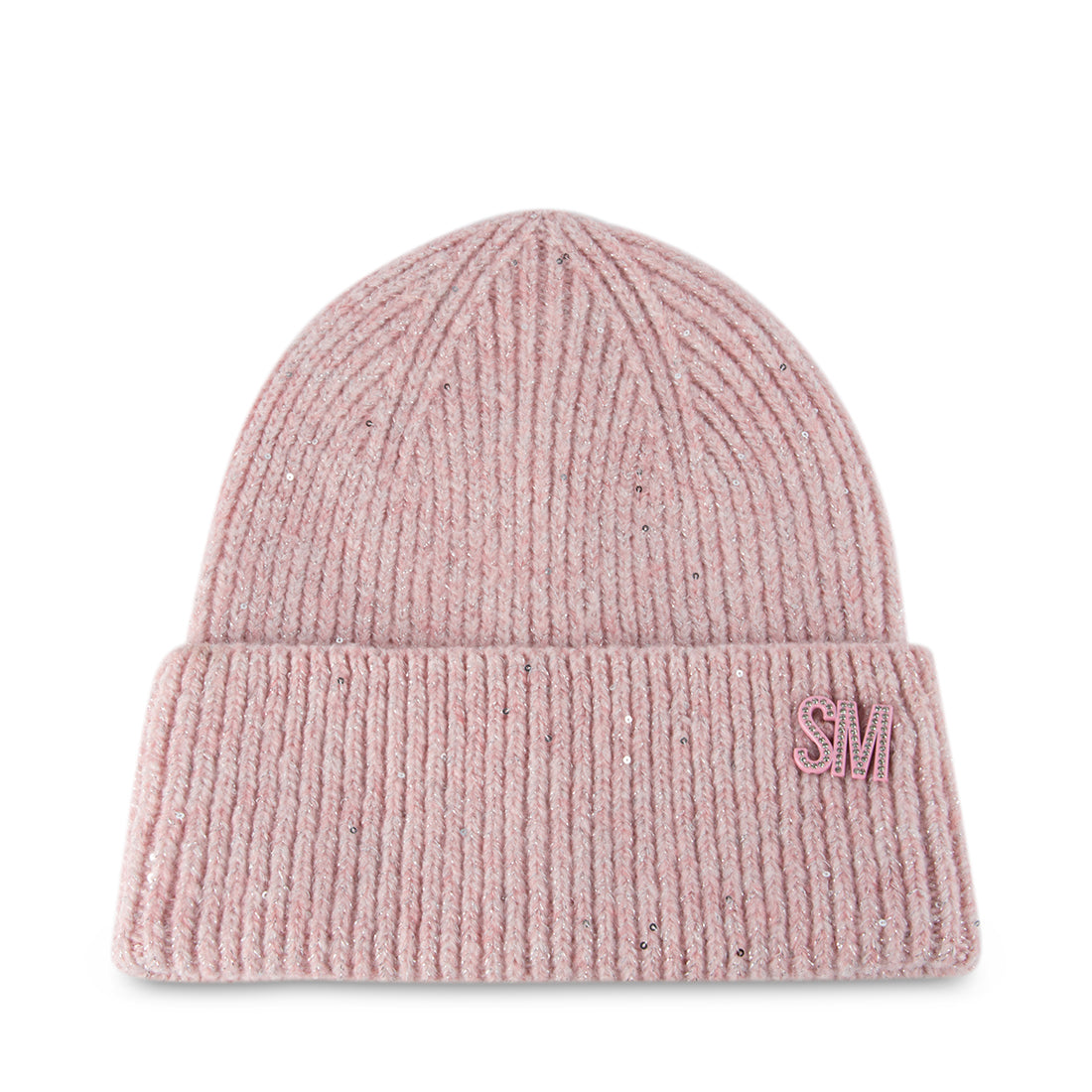 Pink Metallic Thread Rib Beanie Hat | Women's Designer Winter ...