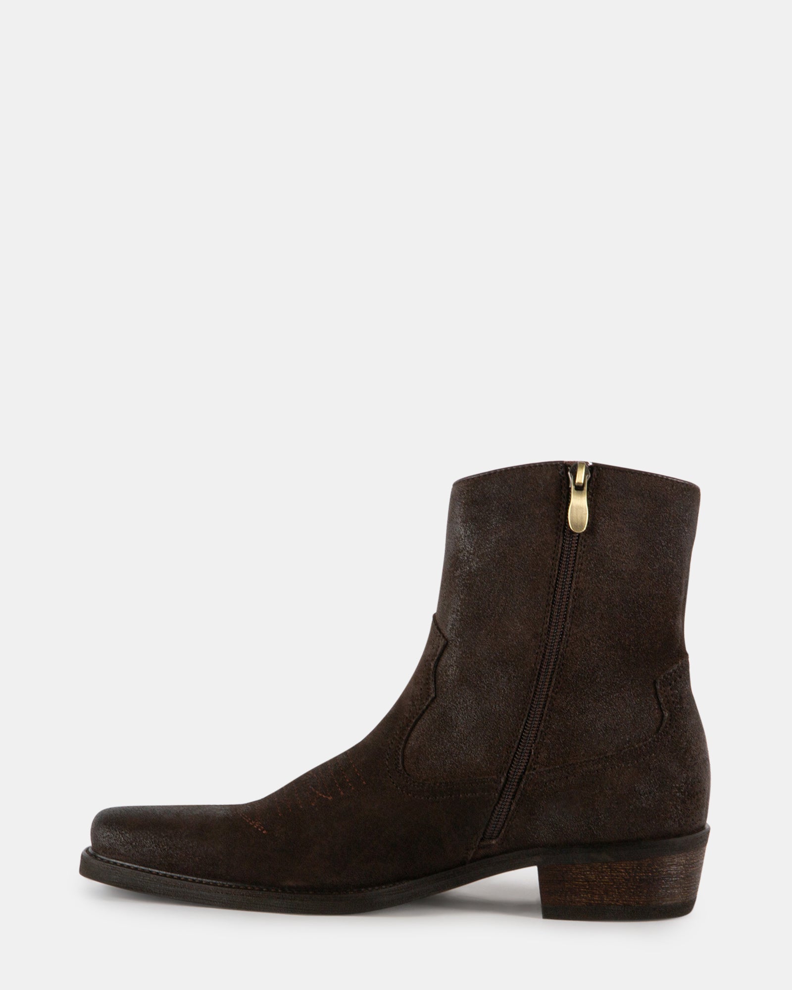 STERGIS Brown Suede Western Zip-Up Boots | Men's Designer Boots – Steve ...