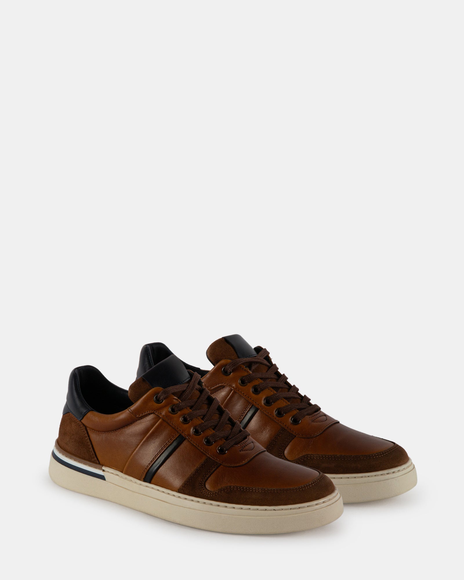 WAYLINN Tan Leather Casual Lace-Up Shoes | Men's Designer Shoes – Steve ...