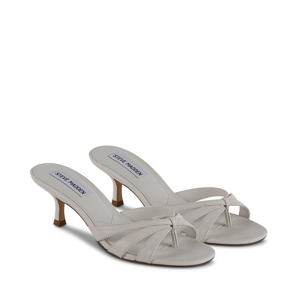 Cary White Leather Open Toe Mules Heels | Women's Designer Heels – Steve Madden Canada