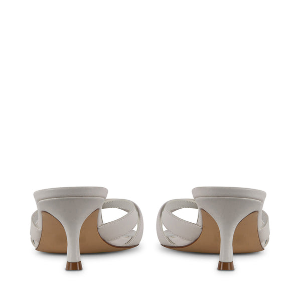 Cary White Leather Open Toe Mules Heels | Women's Designer Heels – Steve Madden Canada