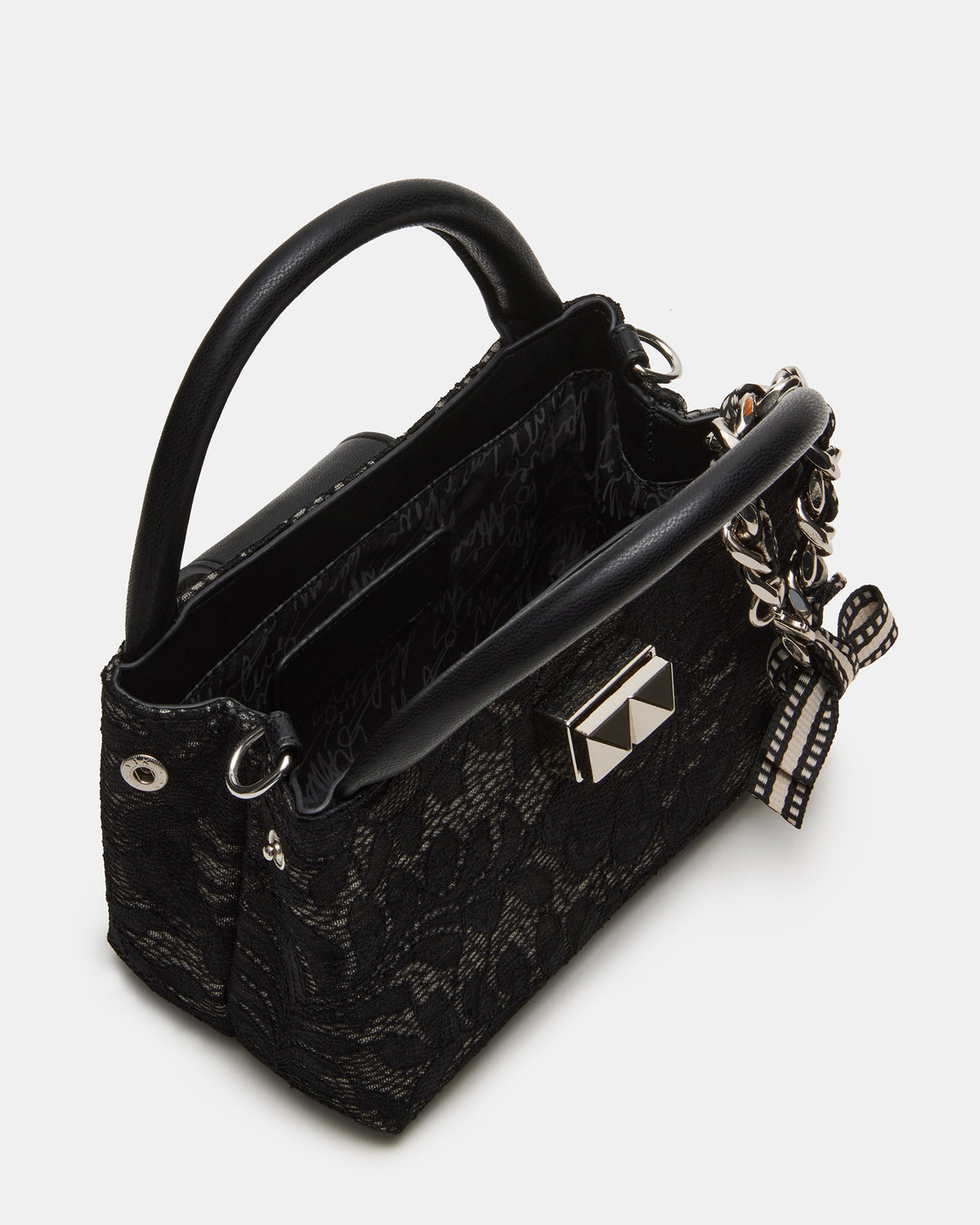 BBRI Black Lace Mini Top-Handle Crossbody Bag | Women's Designer ...