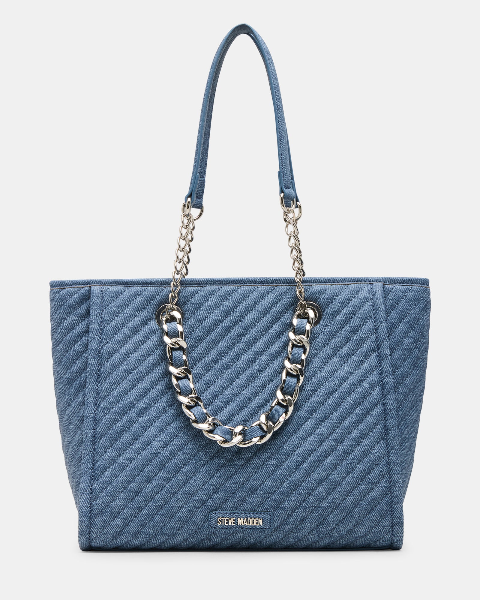 BKATTT-H Denim Chain Shoulder Strap Tote Bag | Women's Designer ...