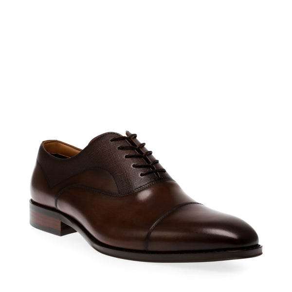 PLAKARD Brown Leather Lace Up Dress Shoes | Men's Designer Dress Shoes ...