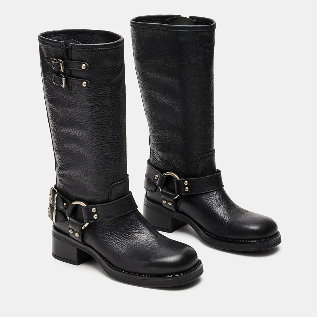 ASTOR Black Leather Knee High Boots | Women's Designer Boots – Steve ...