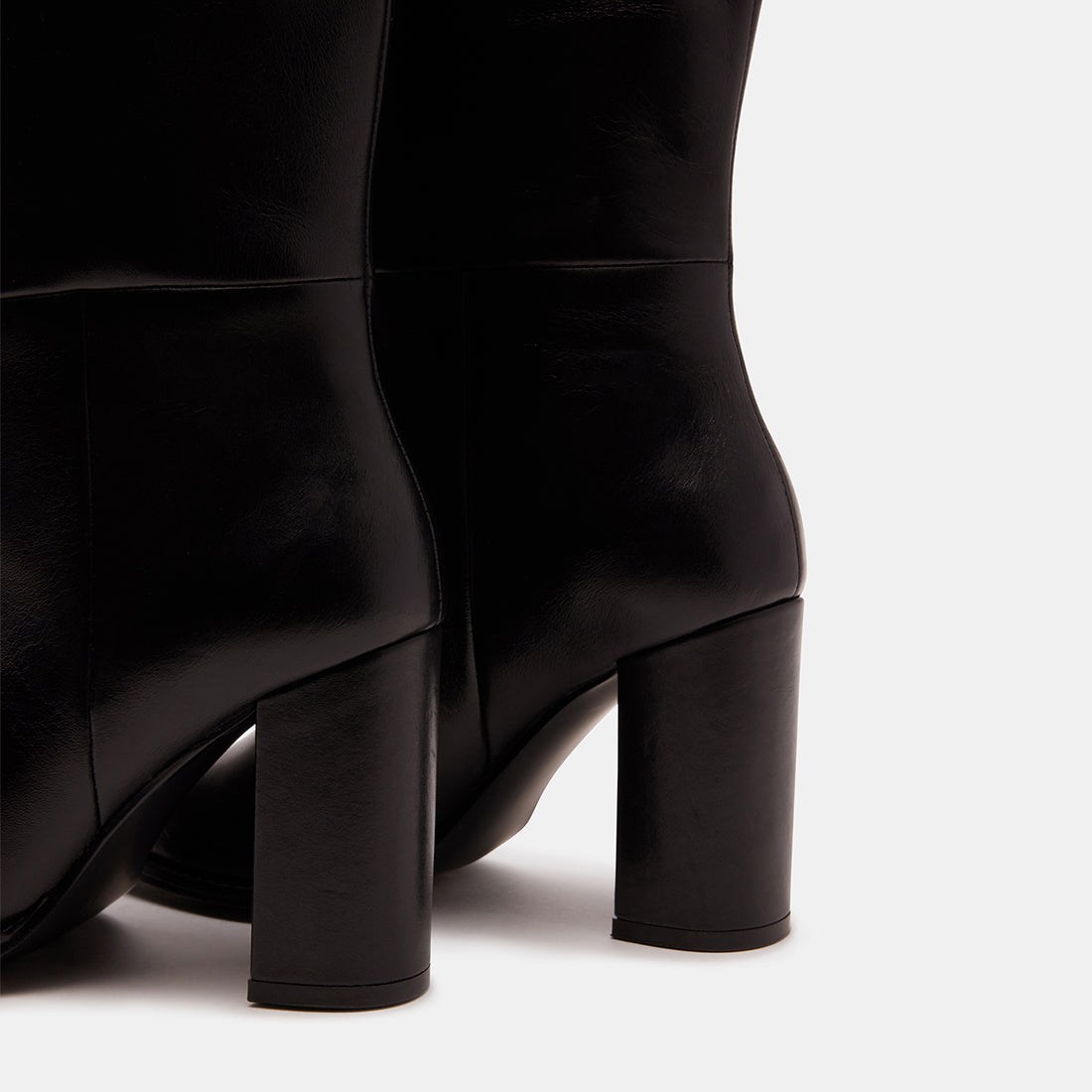 BIXBY Black Leather Pointy Toe Knee High Boots | Women's Designer Shoes ...