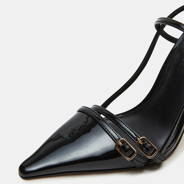 Deagan Black Patent Slingback Pump Heels | Women's Designer Heels ...