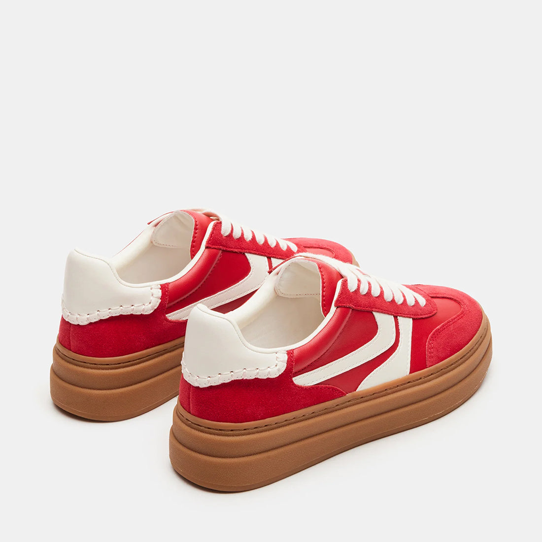 DODGE Red/White Low-Top Platform Sneaker | Women's Sneakers – Steve ...
