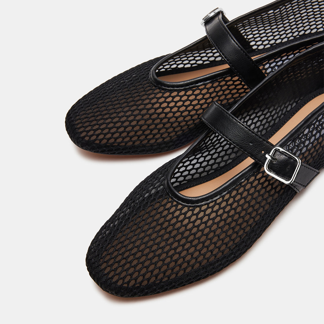 DREAMING Black Multi Mesh Mary Jane Ballet Flat | Women's Designer ...