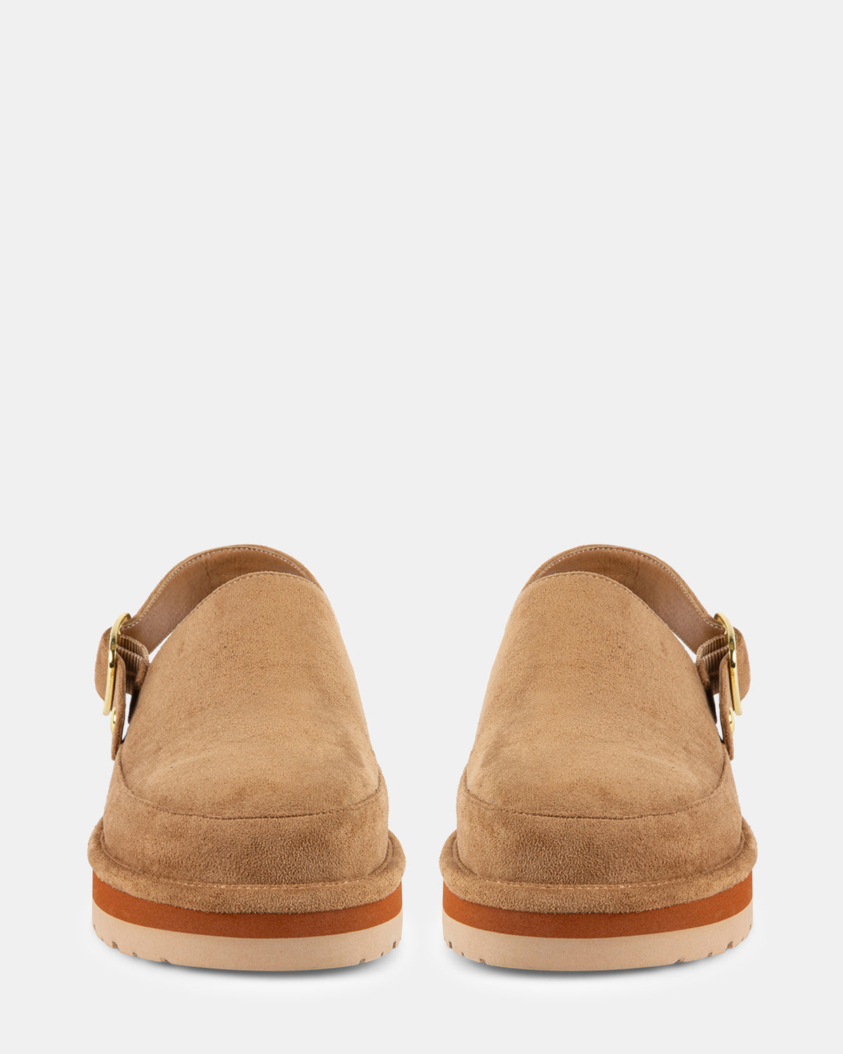 GRAHAMM Tan Fabric Slingback Platform Clogs | Women's Designer Shoes ...