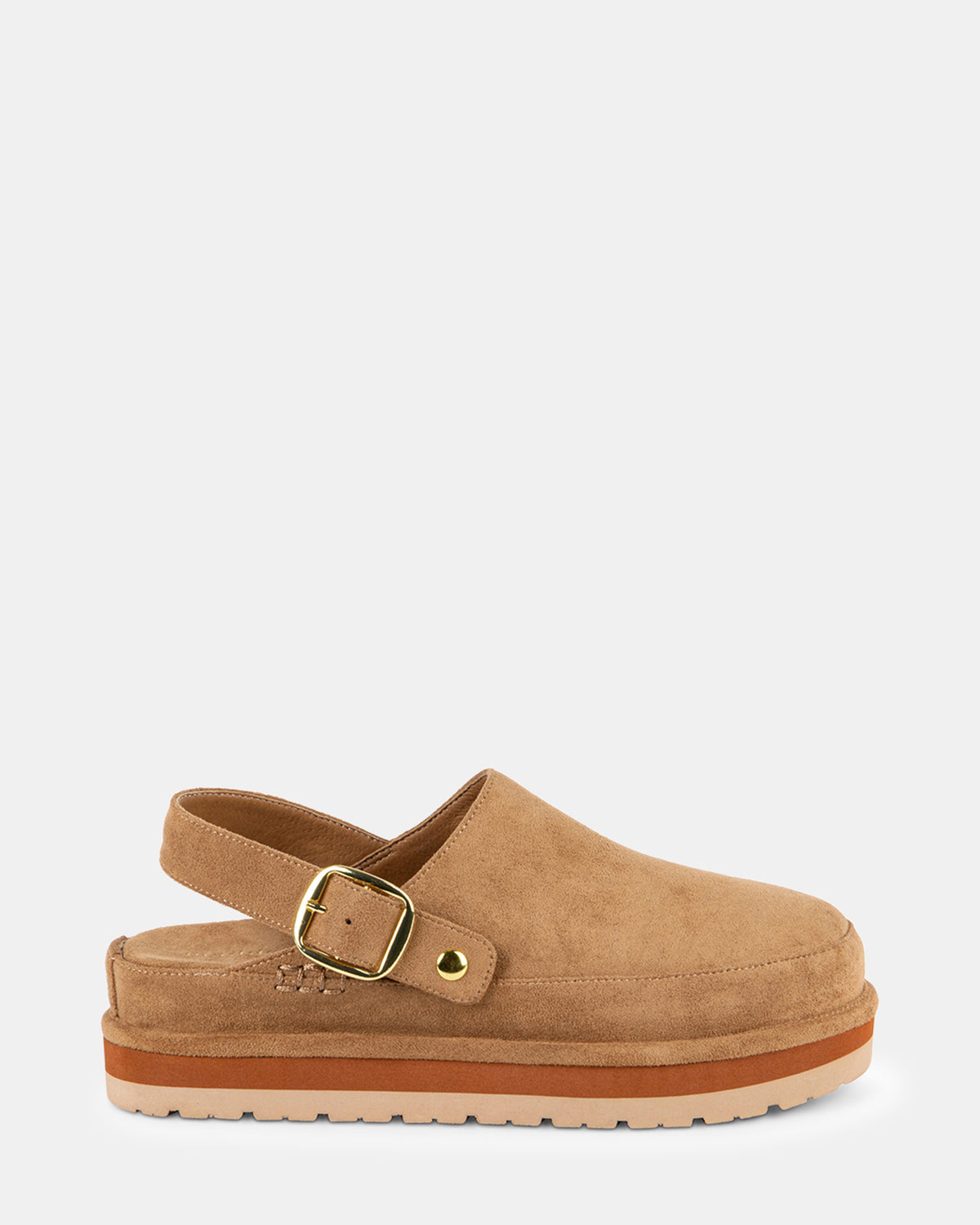 GRAHAMM Tan Fabric Slingback Platform Clogs | Women's Designer Shoes ...