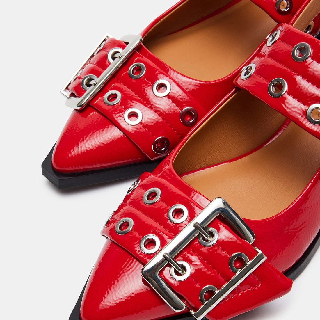 GRAYA Red Patent Slingback Pointy Toe Flats | Women's Designer Shoes ...