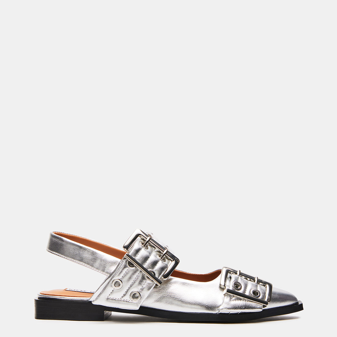 GRAYA Silver Slingback Pointy Toe Flats | Women's Designer Shoes ...