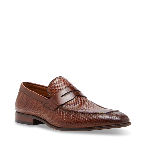 JAMONE Tan Leather Slip On Dress Loafers | Men's Designer Dress Shoes ...