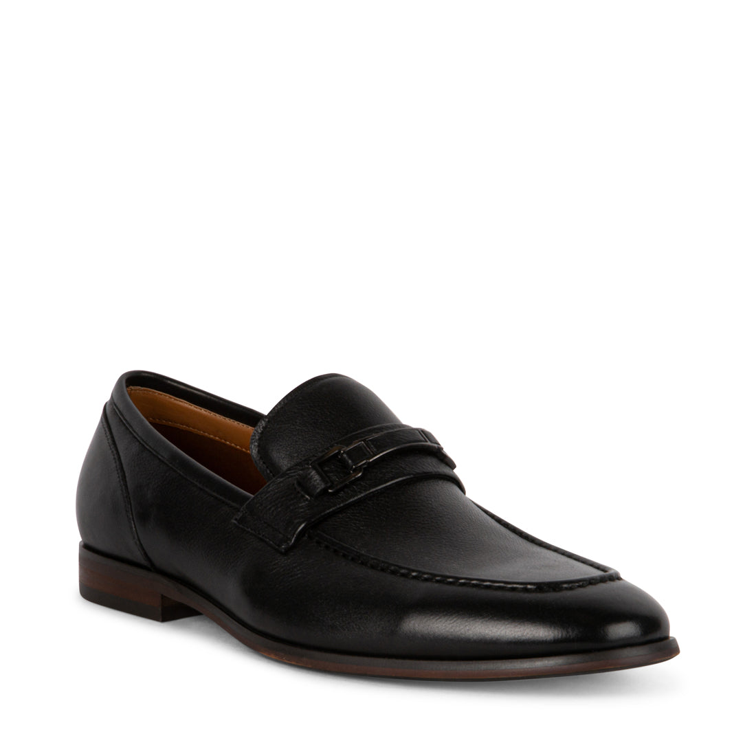 JAZPER Black Leather Loafers | Men's Designer Shoes – Steve Madden Canada