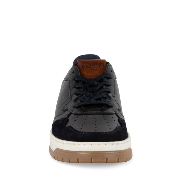 JETT Navy Leather Casual Sneaker | Men's Designer Shoes – Steve Madden ...