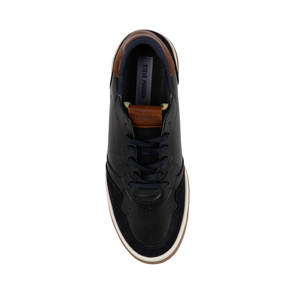 JETT Navy Leather Casual Sneaker | Men's Designer Shoes – Steve Madden ...