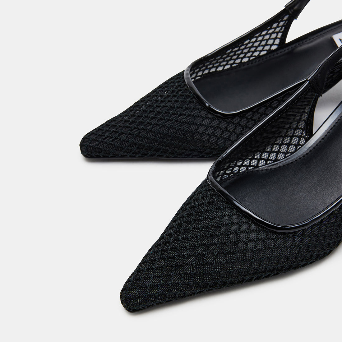 KARI Black Mesh Slingback Kitten Heels | Women's Designer Shoes – Steve ...