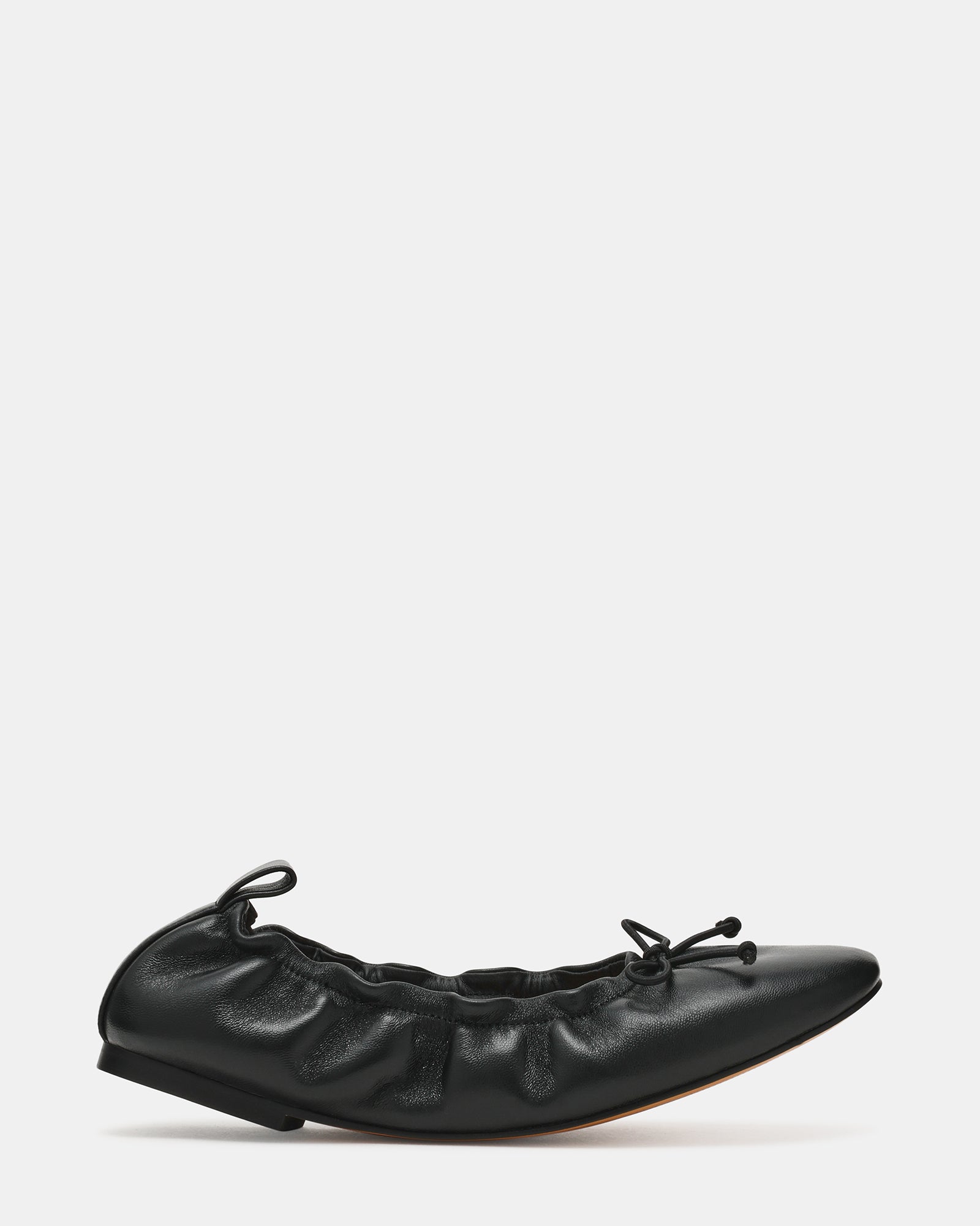 LANTI Black Leather Ballerina Flats | Women's Designer Flats – Steve ...