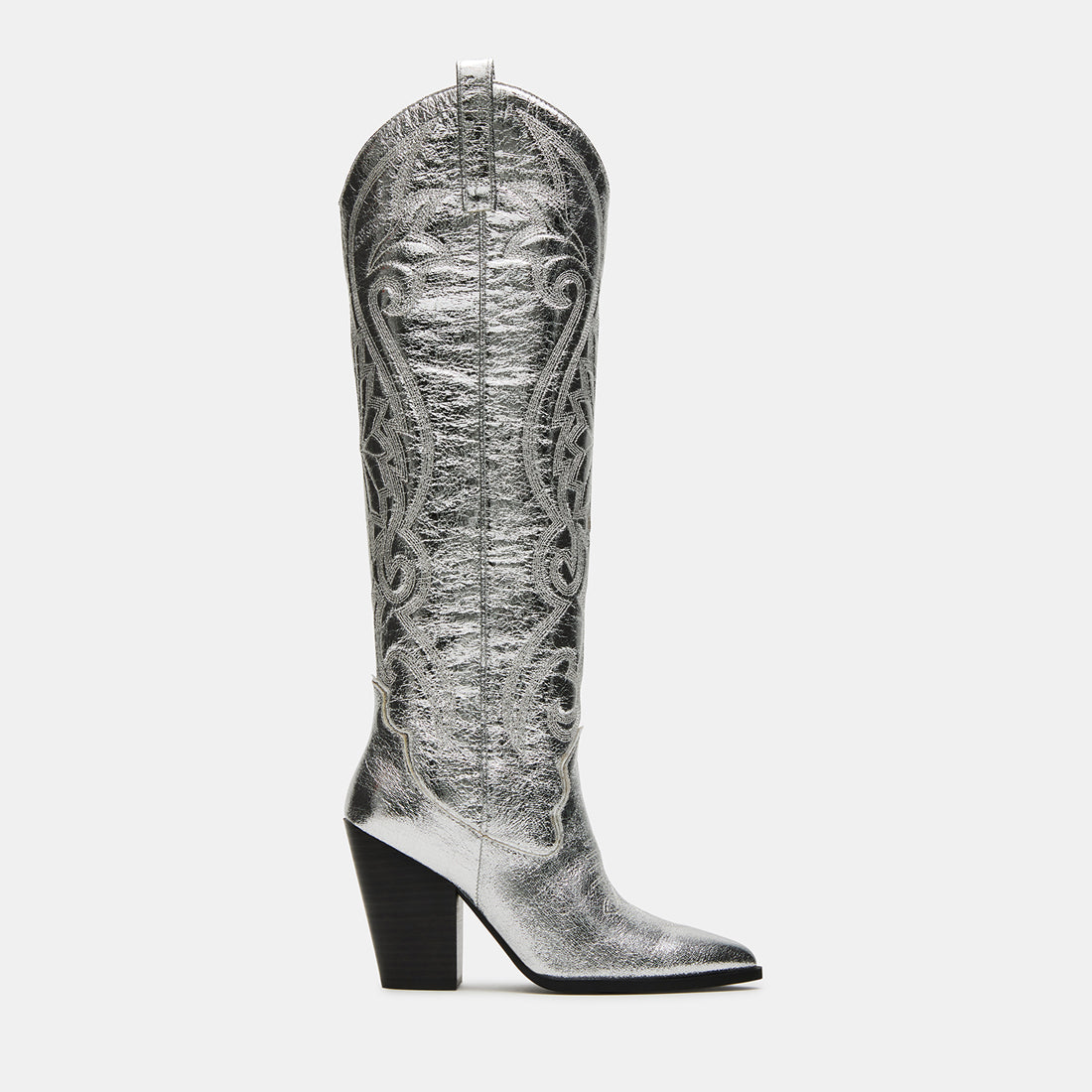 LASSO Silver Knee High Western Cowboy Boots | Women's Designer Boots ...