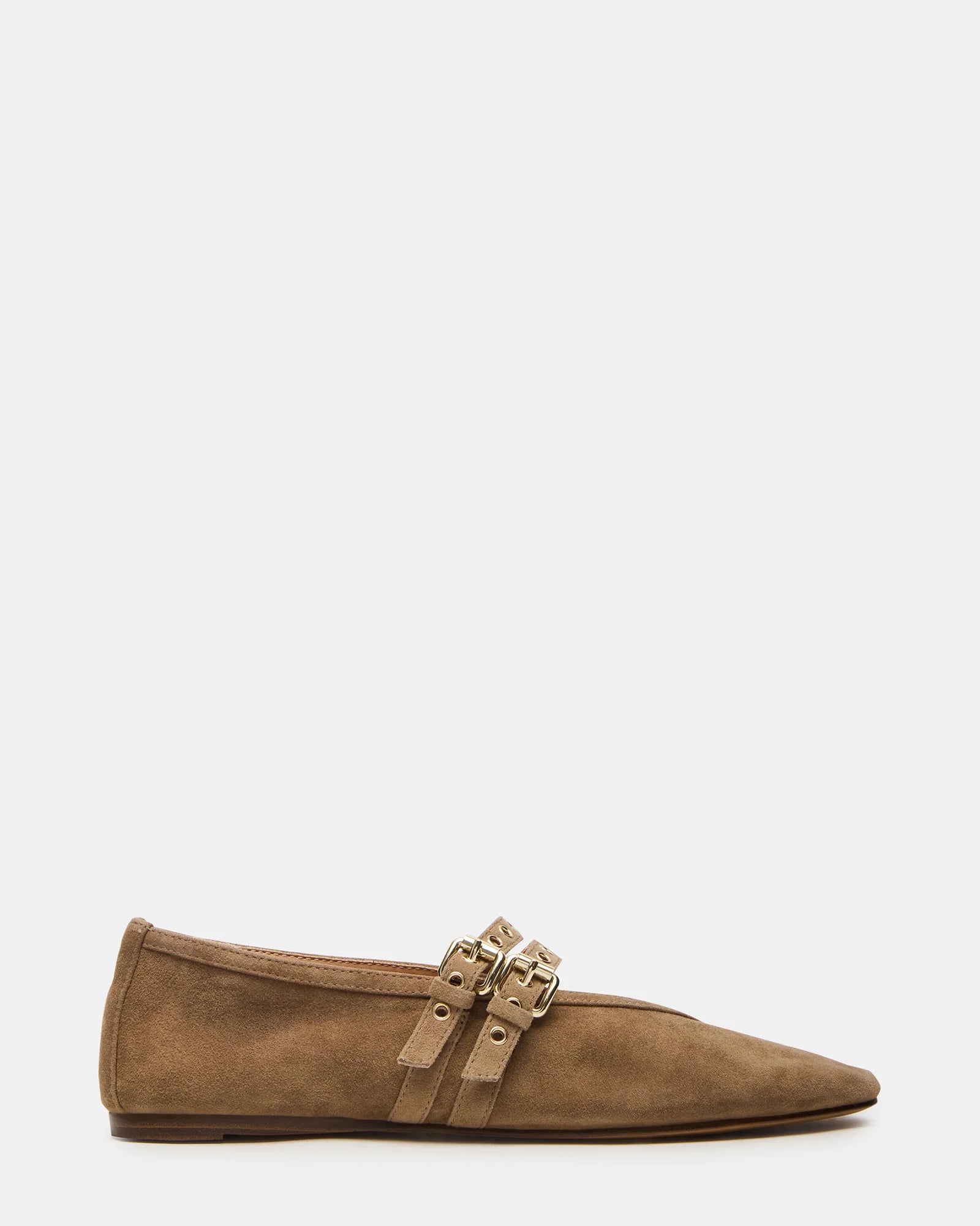 LYDIAA Taupe Suede Mary Jane Flats | Women's Designer Flats – Steve ...
