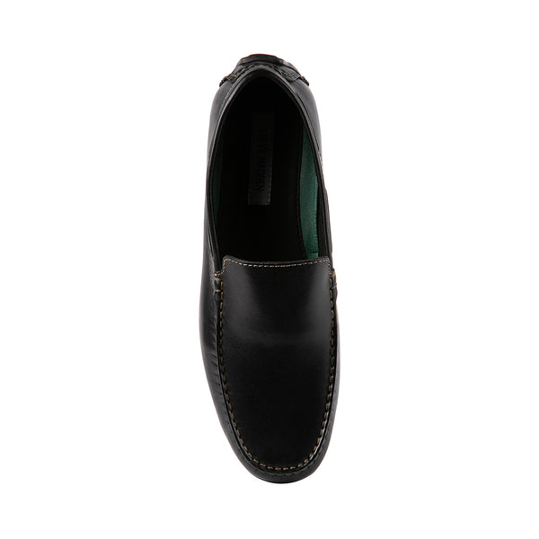 MANOLO Black Leather Casual Loafers | Men's Designer Shoes – Steve ...