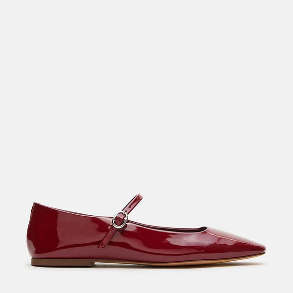 MAPLE Burgundy Patent Ballet Flats | Women's Designer Flats – Steve ...