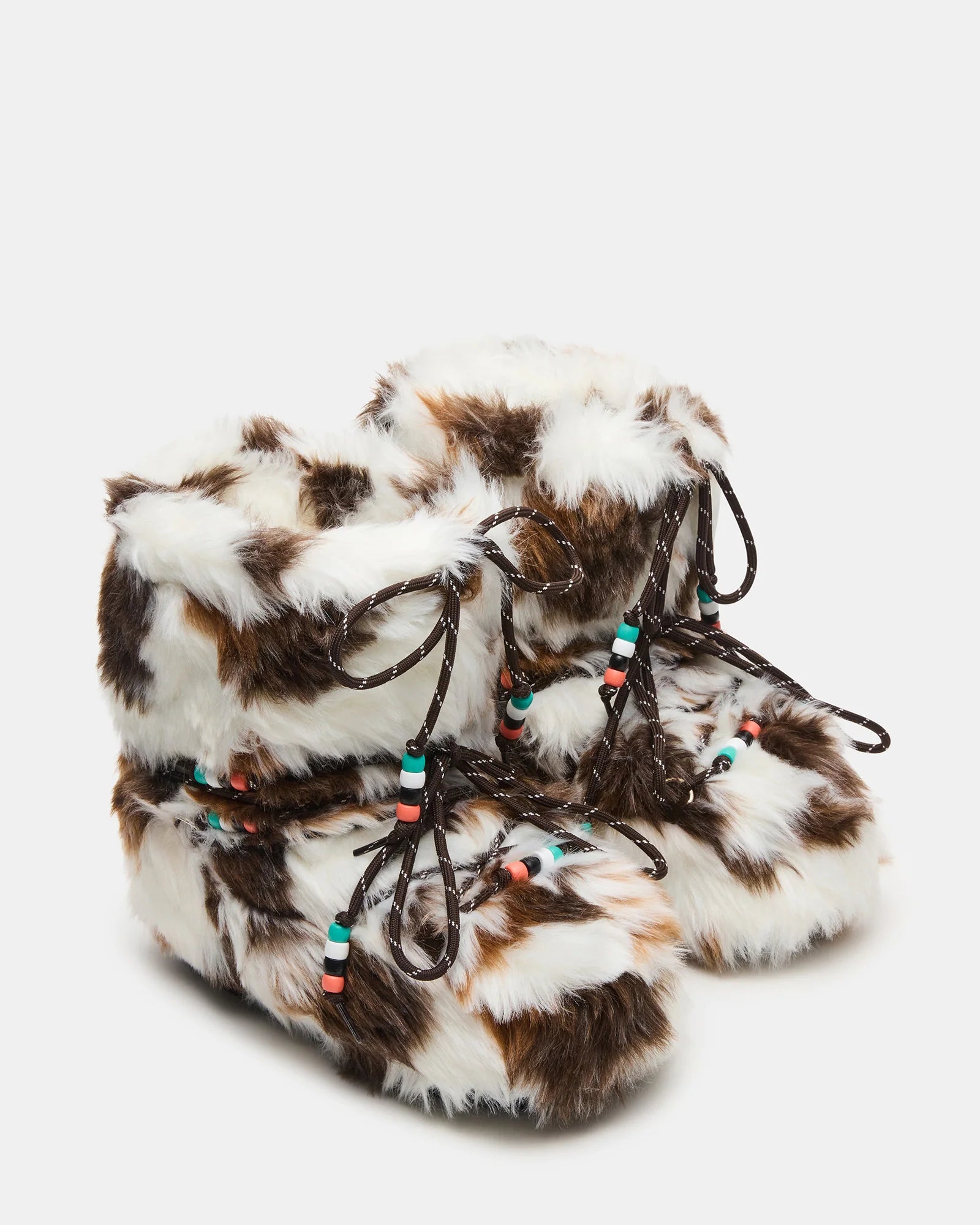 Bottines MIRO à lacets épais en fausse fourrure de vache | Bottines de ...