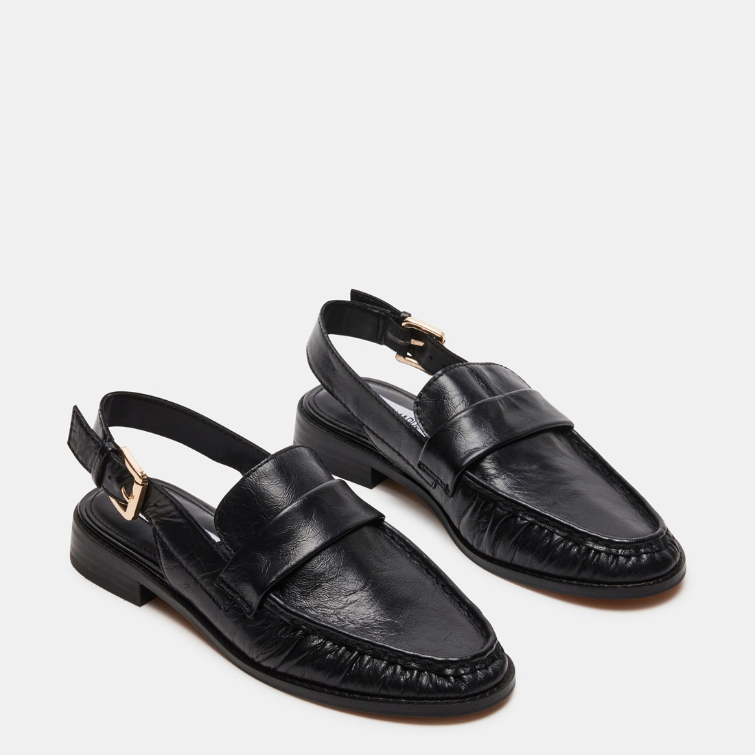 REEVES Black Leather Slingback Loafers | Women's Designer Shoes – Steve ...