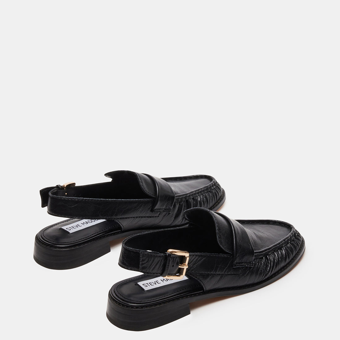 REEVES Black Leather Slingback Loafers | Women's Designer Shoes – Steve ...