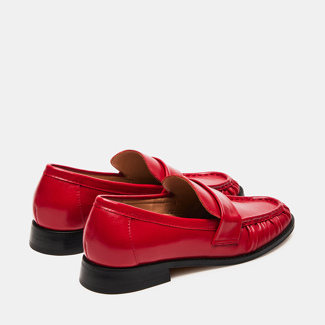RIDLEY Red Leather Tailored Loafers | Women's Designer Shoes – Steve ...