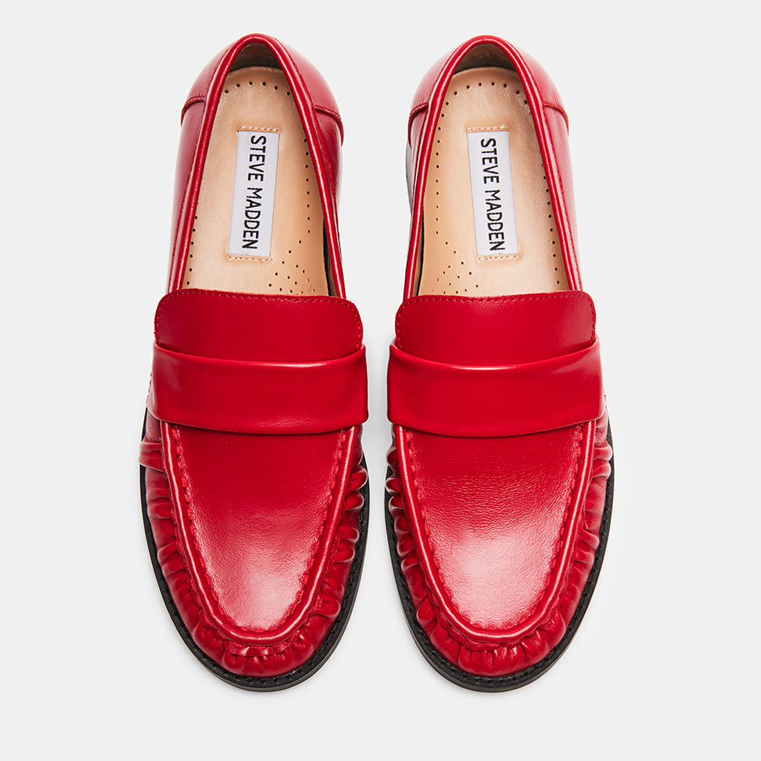 RIDLEY Red Leather Tailored Loafers | Women's Designer Shoes – Steve ...