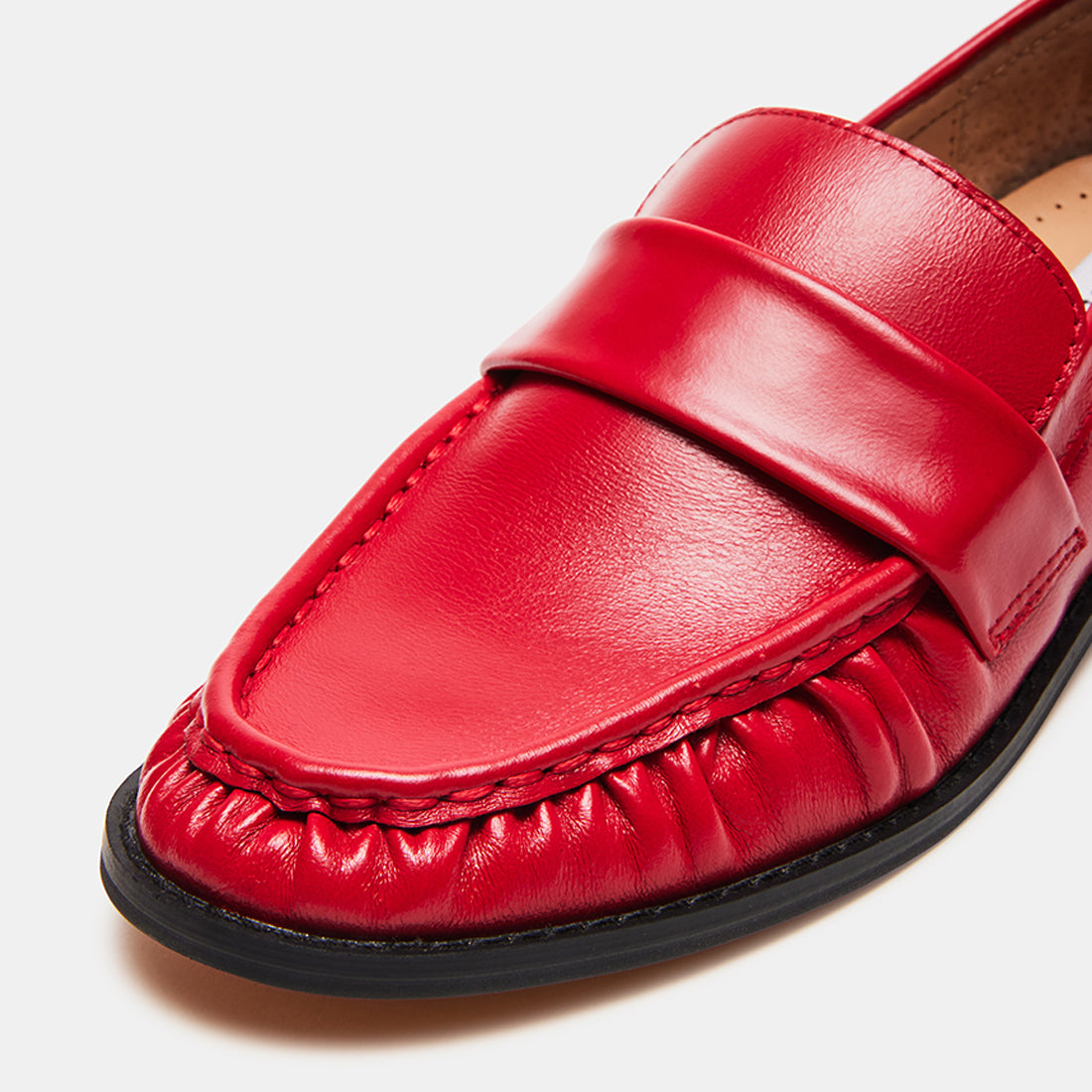 RIDLEY Red Leather Tailored Loafers | Women's Designer Shoes – Steve ...