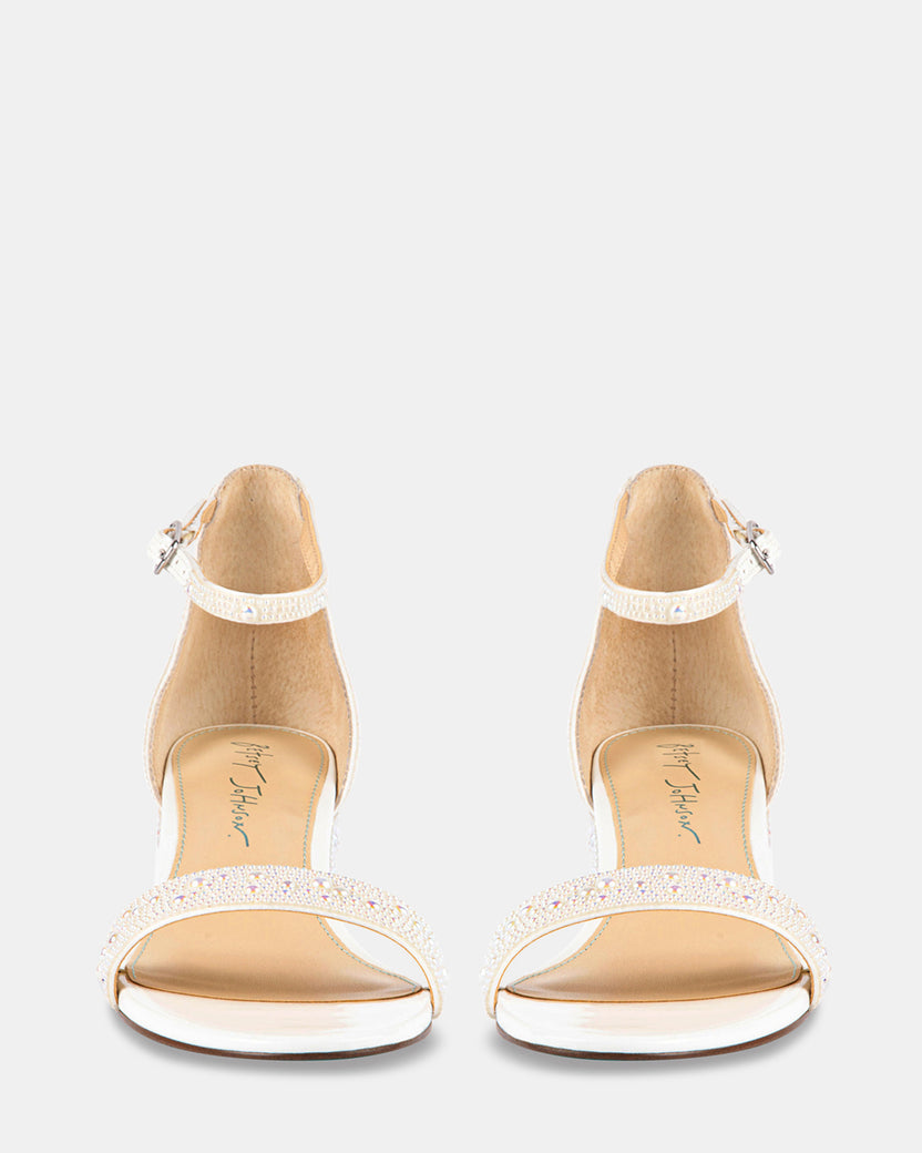 SB-MARI White Pearl Block Heel Sandals | Women's Designer Heels – Steve ...