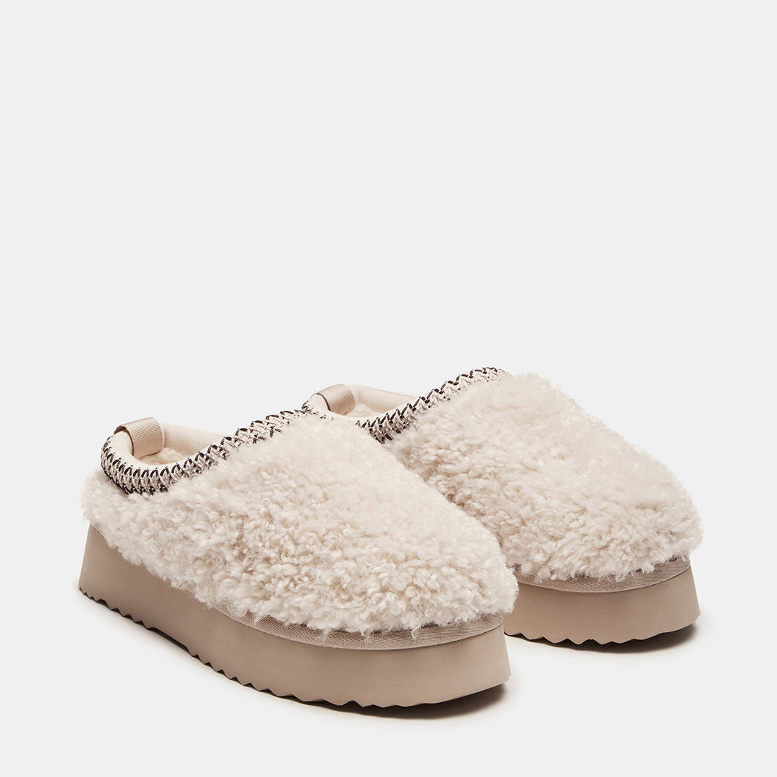 SELENA-F Natural Faux Fur Mule | Women's Designer Shoes – Steve Madden ...