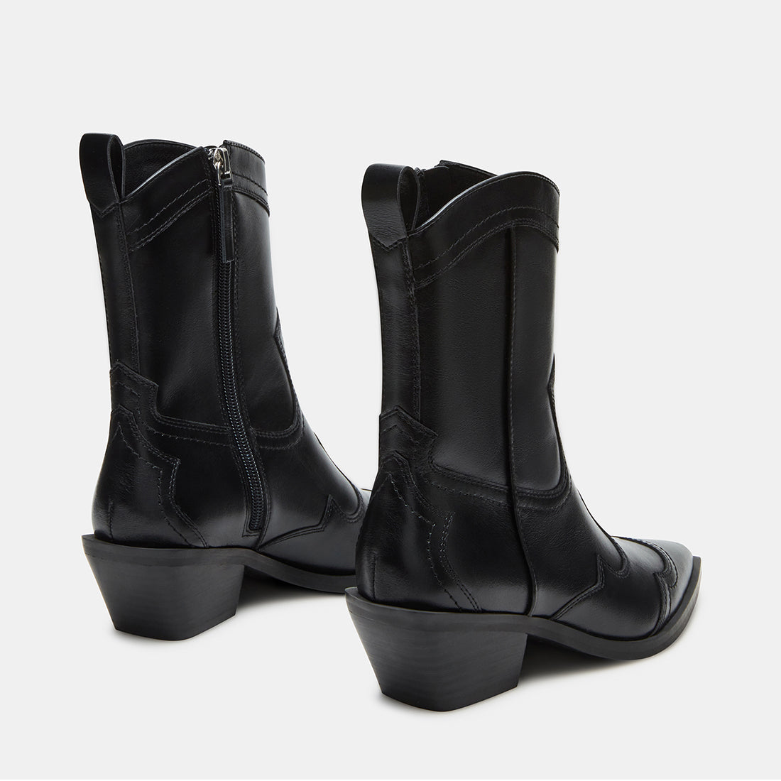 SHAYNE Black Leather Cowboy Boots | Women's Designer Booties – Steve Madden Canada