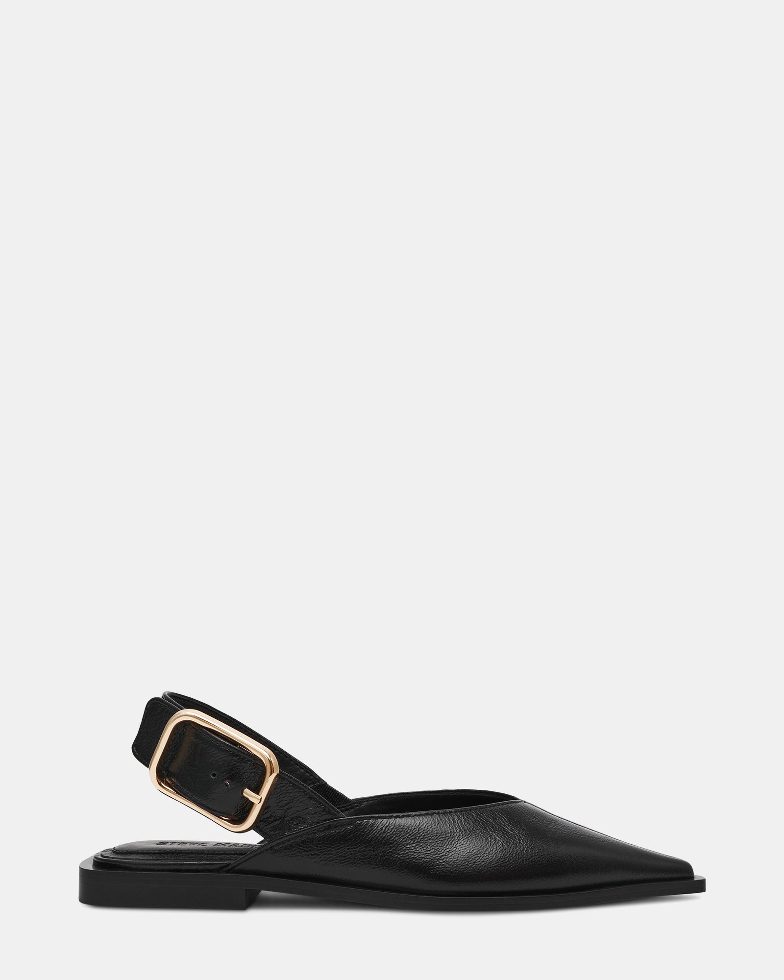 SHAY Black Leather Slingback Pointed-Toe Flats | Women's Designer Flats ...