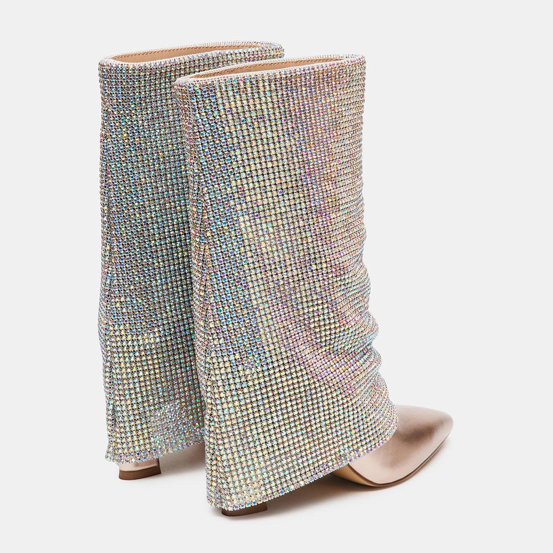 SPARKLE Silver Multi Rhinestone Cuff Booties | Women's Designer Booties ...