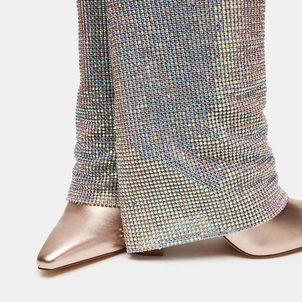 SPARKLE Silver Multi Rhinestone Cuff Booties | Women's Designer Booties ...