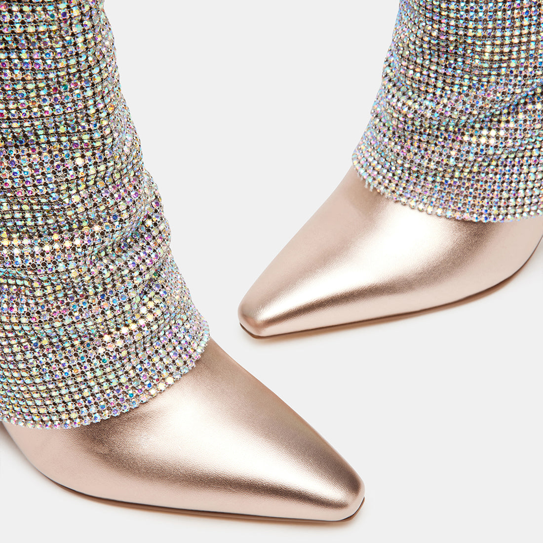 SPARKLE Silver Multi Rhinestone Cuff Booties | Women's Designer Booties ...