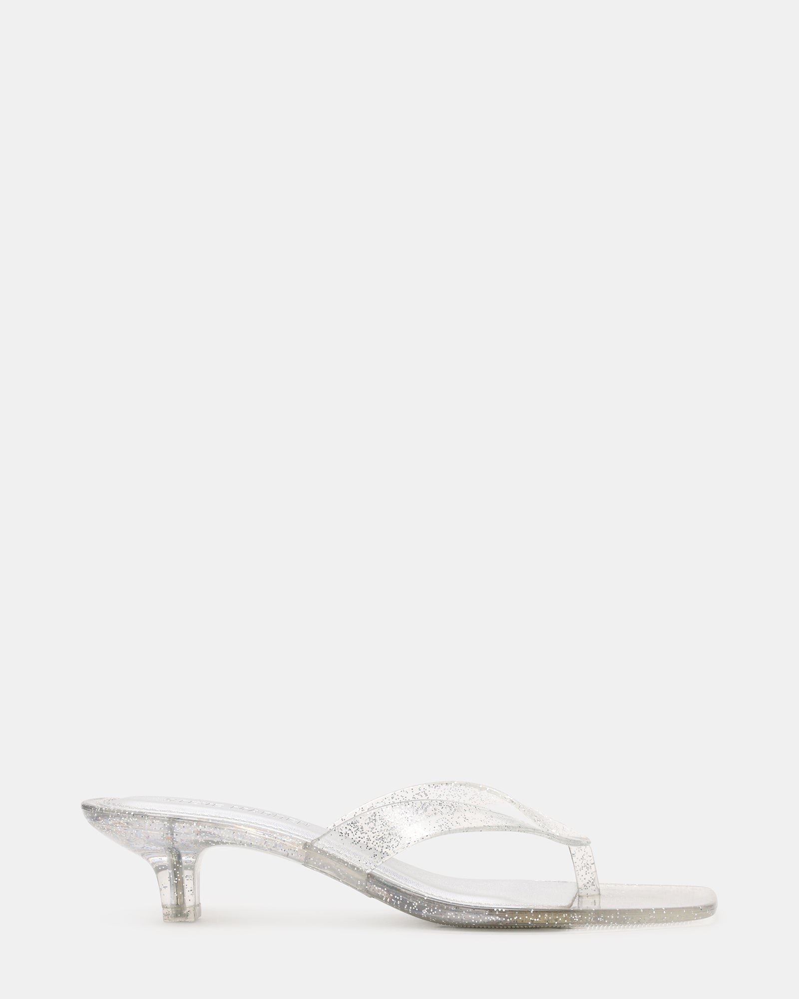 TRACIE-J Silver Thong Strap Kitten Heels | Women's Designer Heels ...