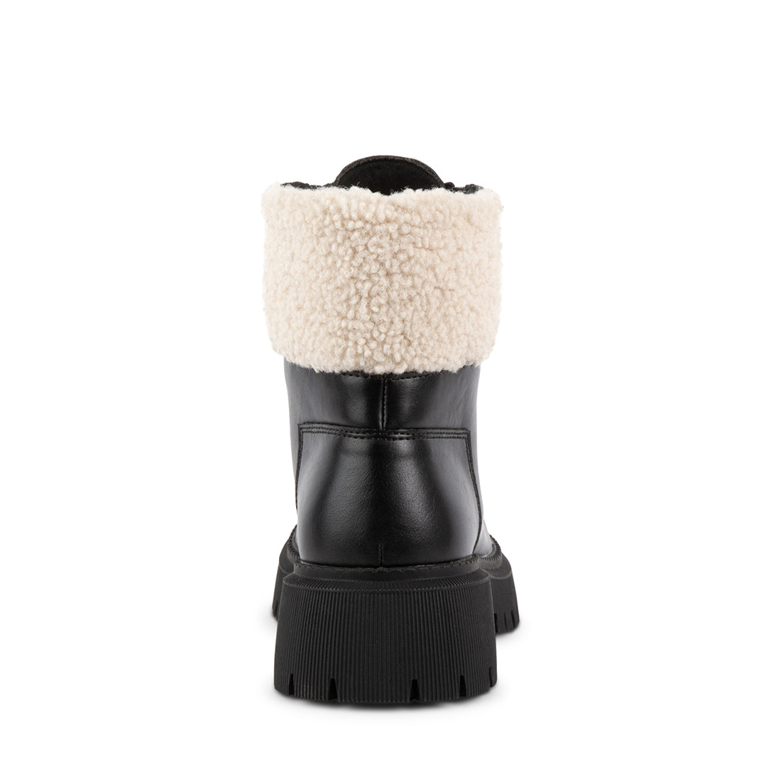 VIKER Black Faux Fur Combat Boots | Women's Designer Booties – Steve ...