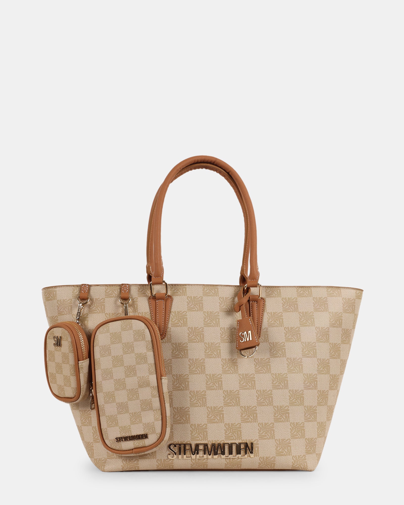 BJUDE-7 Tan Shoulder Tote Bag | Women's Designer Handbags – Steve ...