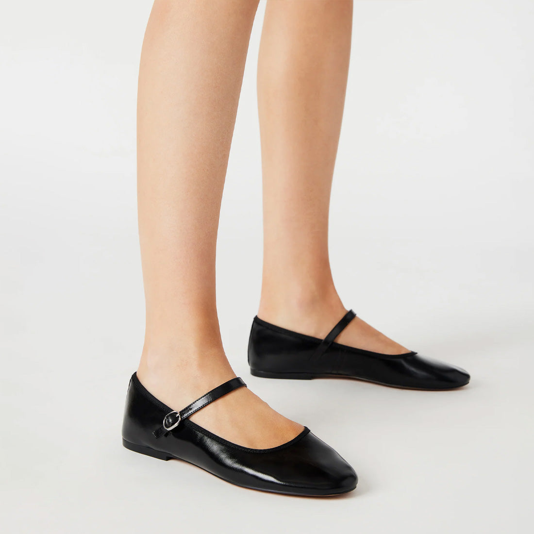 VINETTA Black Leather Ballet Flats | Women's Designer Flats – Steve ...