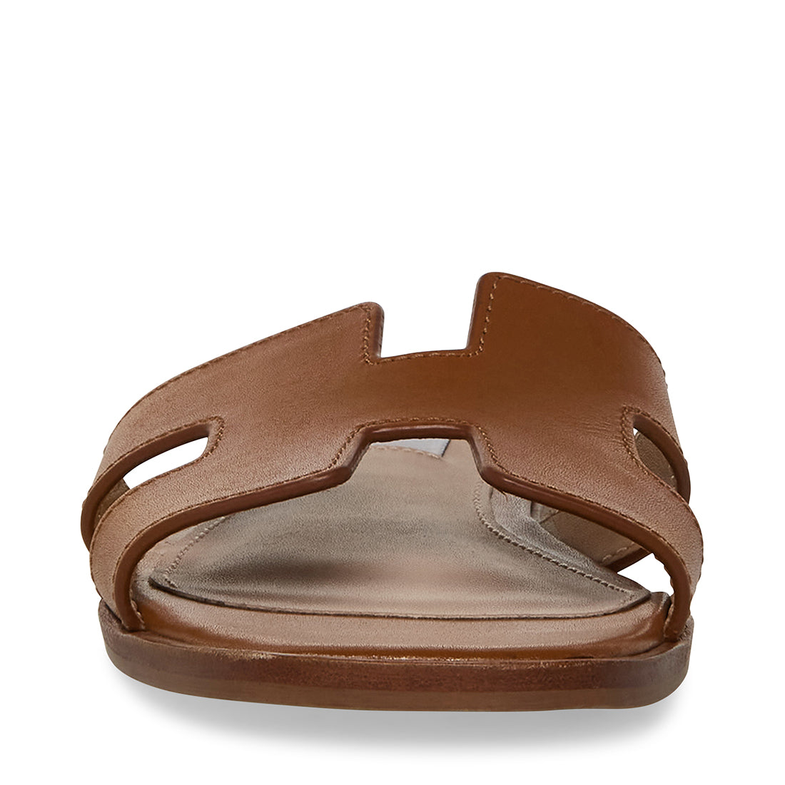 HADYN Tan Leather Women's Slide Sandals | Women's Designer Sandals ...
