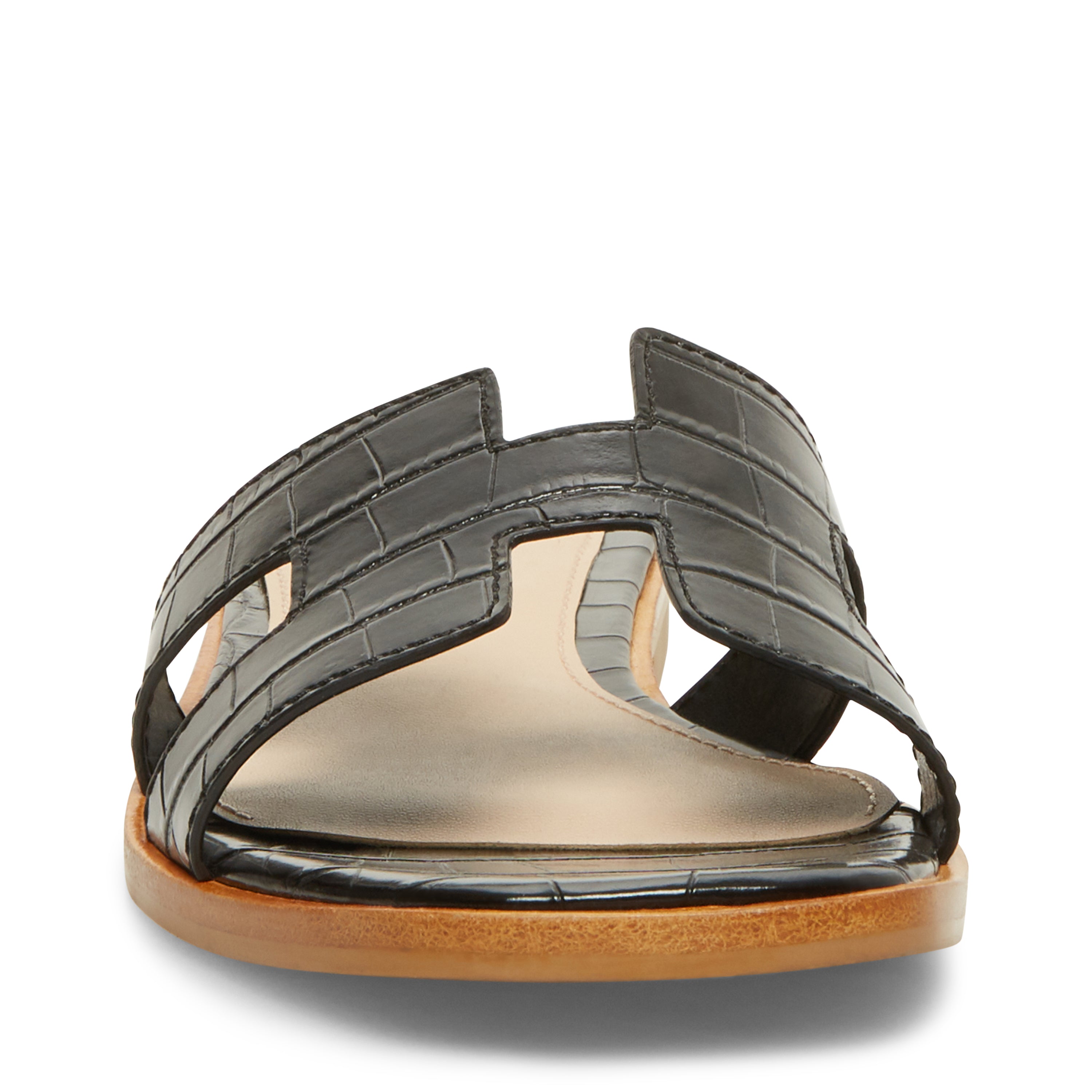 HADYN Black Exotic Women's Slide Sandals | Women's Designer Sandals ...